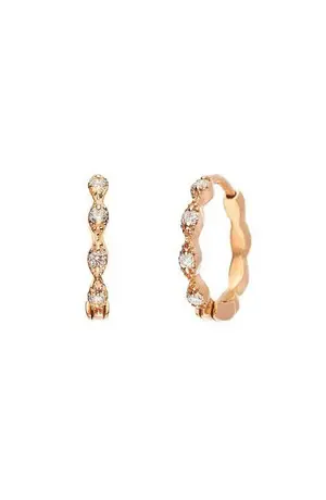 Sethi Couture Eleanor Diamond Huggie Hoop Earrings - Rose Gold
