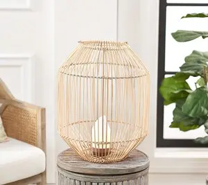 BARBARA KING As Is 18' Rattan Lantern W/tiki Flame & Remote - One-color