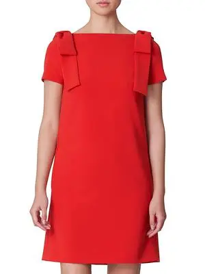 Carolina Herrera Icon Bow-embellished Shift Dress - Sky Blue