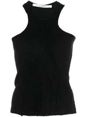 TALIA BYRE Rib-knit Halterneck Tank Top