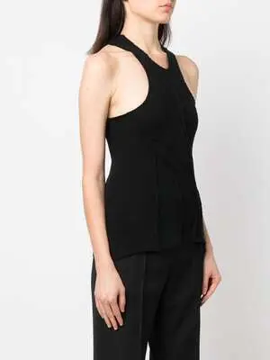 TALIA BYRE Rib-knit Halterneck Tank Top