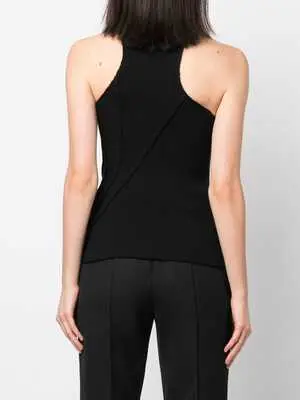 TALIA BYRE Rib-knit Halterneck Tank Top
