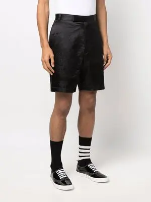 Thom Browne Rwb Stripe Tailored Shorts - Black