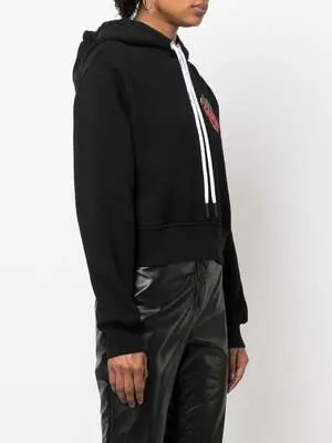 Palm Angels Logo-print Cropped Hoodie