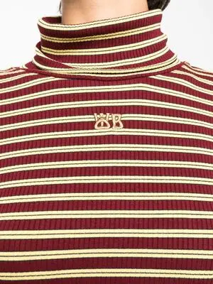 WALES BONNER Striped Roll Neck Knitted Maxi Dress
