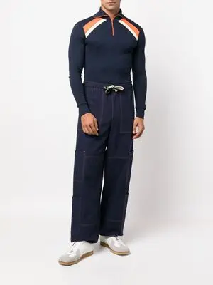 WALES BONNER Short-zip Stripe-detail Top