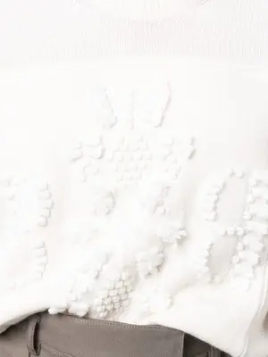 BARRIE Round Neck Cashmere Jumper - White