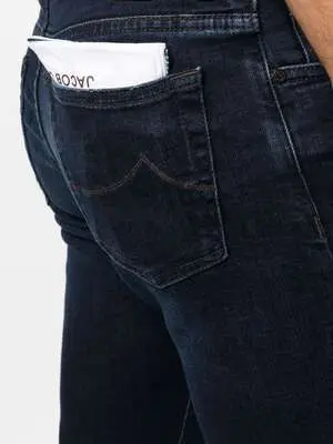 Jacob Cohen Embroidered Logo Straight-leg Jeans - Blue
