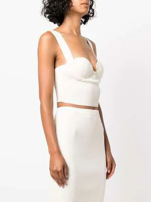 Altuzarra Nyneve Ribbed-knit Cropped Top