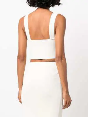 Altuzarra Nyneve Ribbed-knit Cropped Top