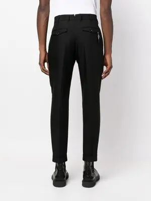 PT TORINO Tapered Wool Trousers - Black