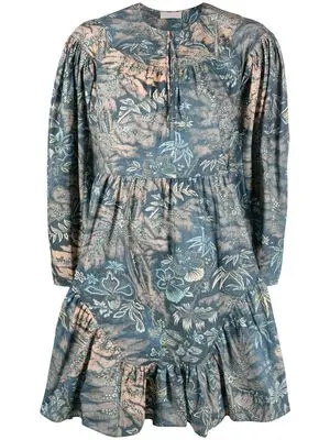 Ulla Johnson Leiko Floral-print Mini Dress - Blue
