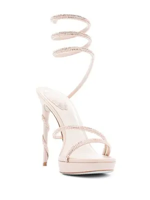 Rene Caovilla Crystal-embellished Stiletto Sandals - Neutrals