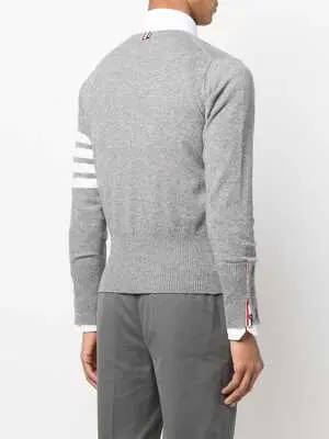 Thom Browne 4-bar Stripe Knit Cardigan - Grey