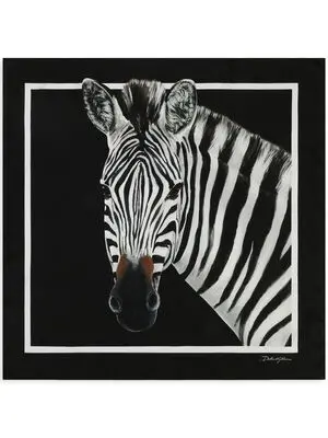 Dolce & Gabbana Zebra-print Twill Scarf - Black