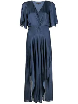 Maje Reniline Satin Cut-out Maxi Dress