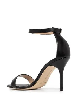 Manolo Blahnik 180mm Open-toe Leather Sandals - Black