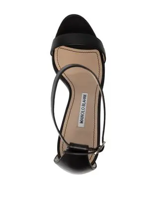 Manolo Blahnik 180mm Open-toe Leather Sandals - Black