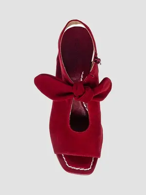 Bernardo Lizzie Suede Sandal Booties - Red