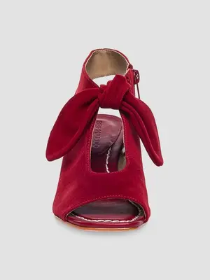 Bernardo Lizzie Suede Sandal Booties - Red