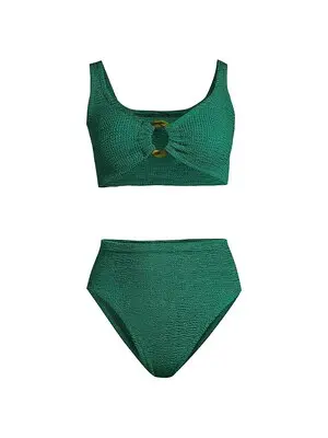 Hunza G Nadine Bikini Set Metallic Forest Green