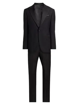 SAKS FIFTH AVENUE Collection Satin Notch Lapel Tuxedo - Black