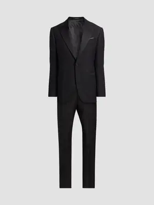 SAKS FIFTH AVENUE Collection Satin Notch Lapel Tuxedo - Black