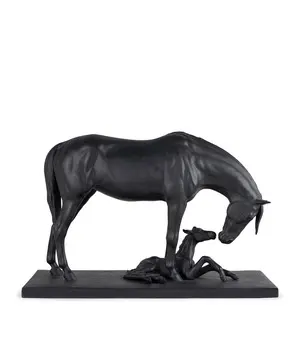 LLADRO Mare And Foal Figurine - Black