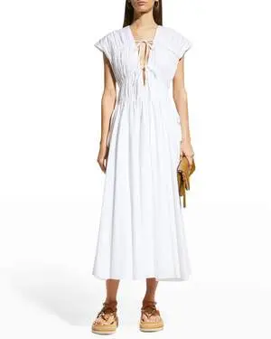tove - Ceres Ruched Drawstring Midi Dress