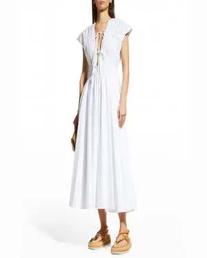 tove - Ceres Ruched Drawstring Midi Dress