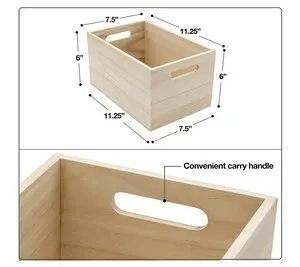 SORBUS Wooden Organizer Bins 2 Pack
