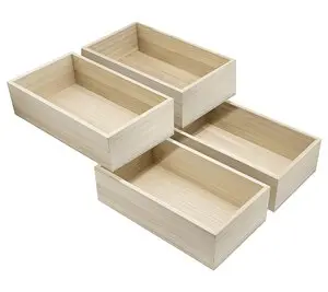 SORBUS Organizing Wood Crates 4 Pack - One-color