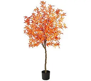 NEARLY NATURAL 5' Autumn Maple Artificial Tree - One-color