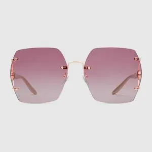 Gucci Geometric Rimless Sunglasses - Gold