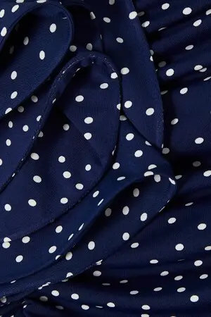 Magda Butrym Embellished Ruched Polka-dot Mini Skirt - Blue