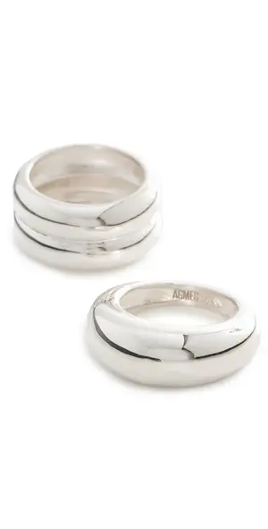 Agmes Domed Ridge Ring Set
