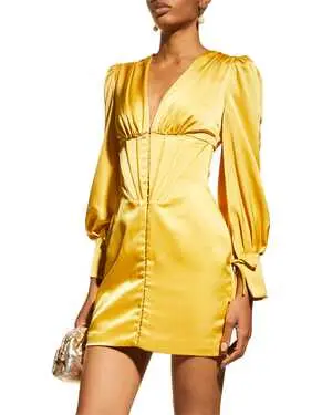 LAVISH ALICE Satin Corset Mini Dress - Mango