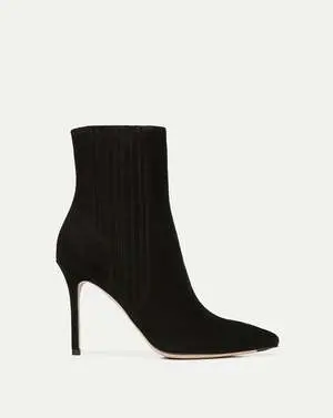 Veronica Beard Lisa Stiletto Mid-heel Ankle Boots - Black