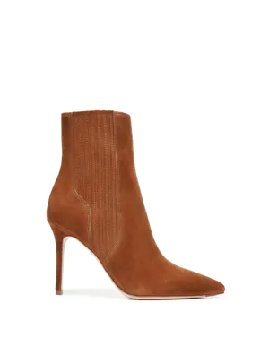 Veronica Beard Lisa Stiletto Mid-heel Ankle Boots - Chestnut