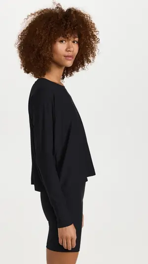 Beyond Yoga Featherweight Daydreamer Pullover Long Sleeve Tee - Darkest Night