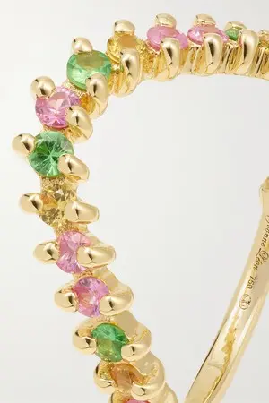 Yvonne Léon Alliance Vague Sapphire And Tsavorite Ring