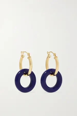 Mateo Donut 14-karat Lapis Lazuli Hoop Earrings - Gold
