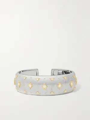 Buccellati 18-karat Gold And Diamond Cuff - Silver