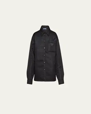 Prada Recycled Nylon Logo-print Padded Shirt