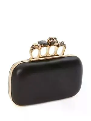 Alexander McQueen Four Ring Knuckle Clutch - Black