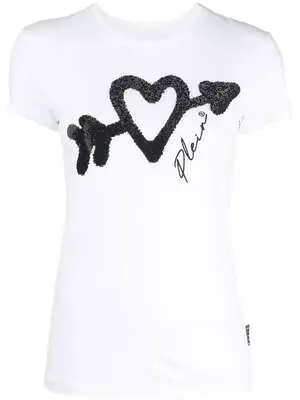 Philipp Plein Crystal-embellished Logo T-shirt - White