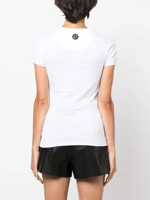 Philipp Plein Crystal-embellished Logo T-shirt - White