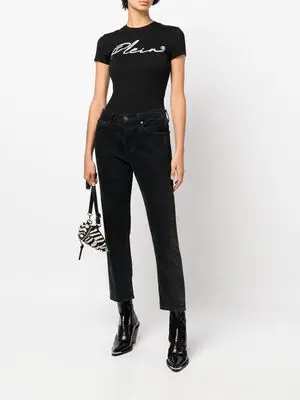 Philipp Plein Crystal-embellished Cotton T-shirt - Black