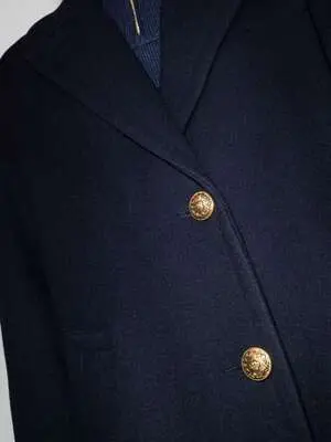 GOLDEN GOOSE Logo-patch Single-breasted Coat