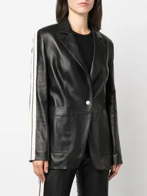 Palm Angels Side Stripe Leather Blazer